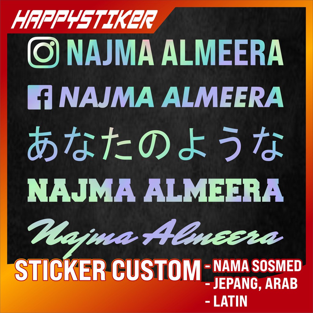 Jual sticker nama akun sosmed / sticker nama ig / sticker nama jepang ...