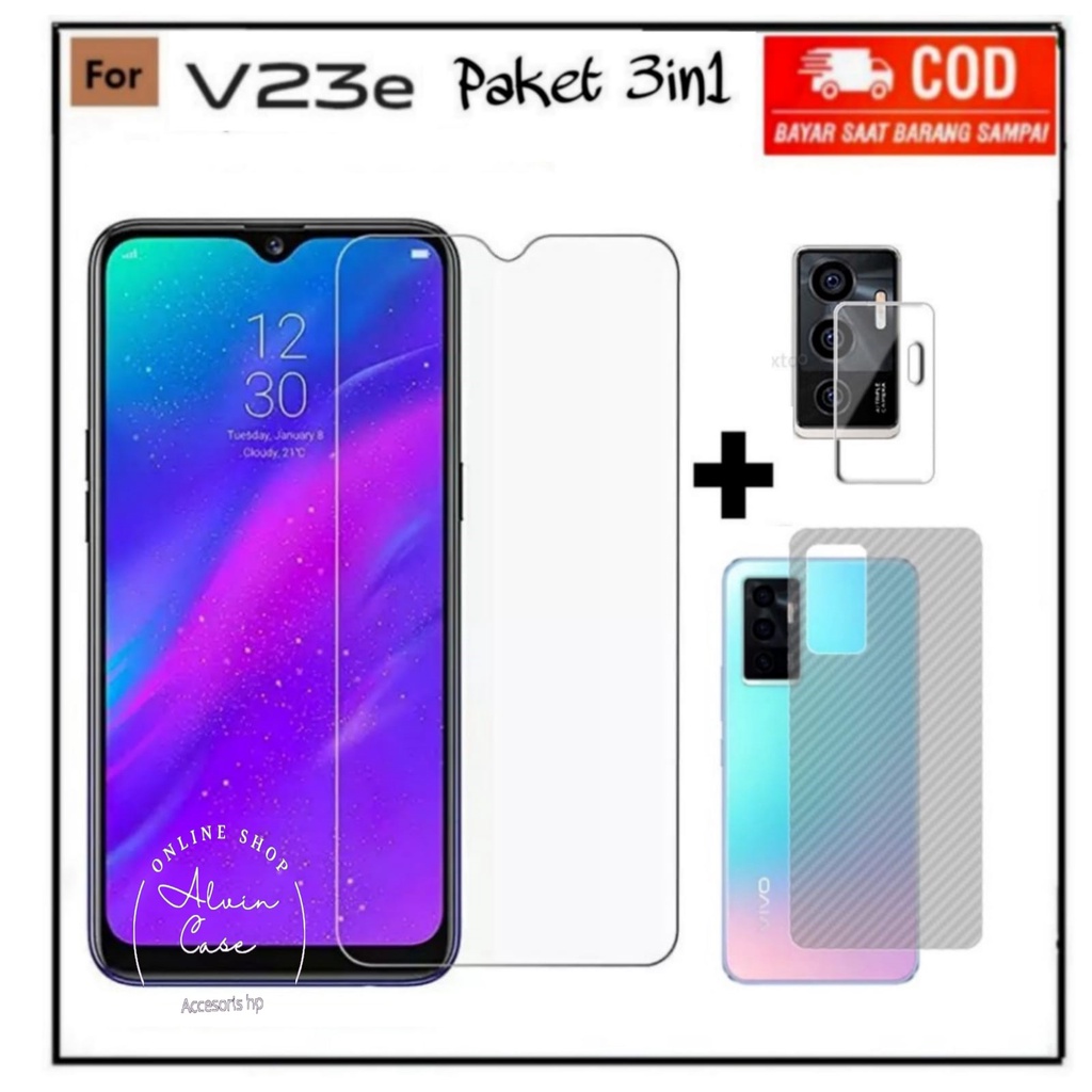 Jual PAKET 3IN1 TEMPERED GLASS BENING VIVO V23E V21 TG LAYAR ANTI GORES KACA FULL COVER | Shopee ...
