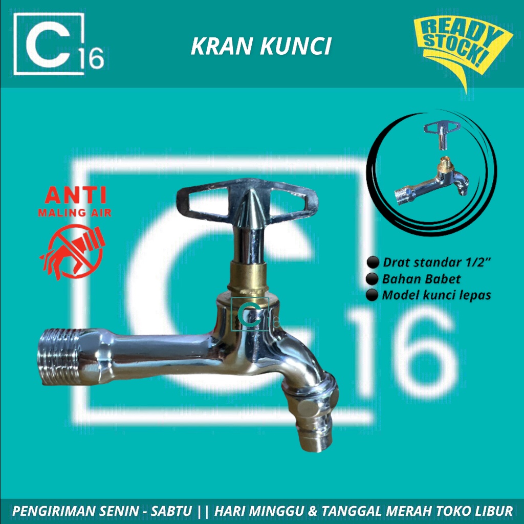 Jual Kran Taman Keran Air Taman Tembok Kunci Garden Faucet dengan Kunci ...