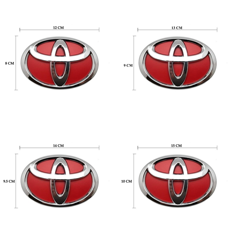 Jual Stiker Emblem Logo TOYOTA MERAH Red Chrome Universal DEPAN ...