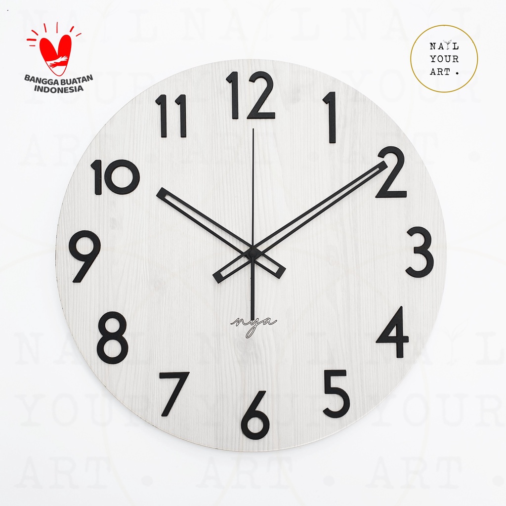 Jual Jam Dinding Besar Minimalis - NUSA - WHITE - Diameter 42 CM ...
