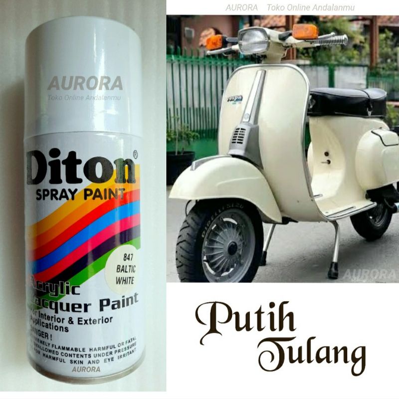 Jual Cat Semprot Pilok Pilox Cat Putih Tulang Diton Baltic White 847 Solid Balik Putih Jadul ...
