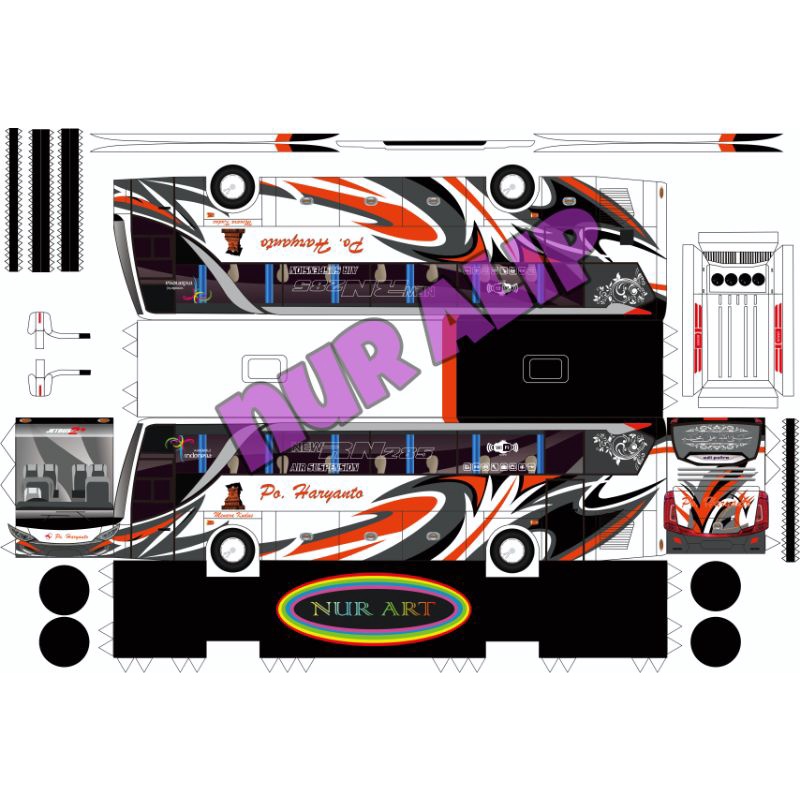 Jual papercraft bus HARYANTO (putih Orange) | Shopee Indonesia