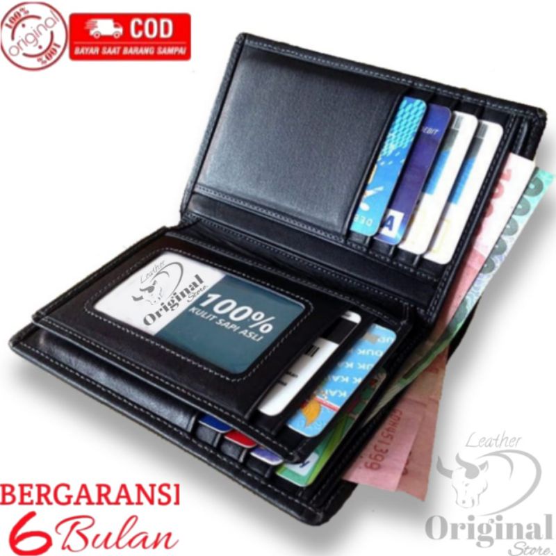 Jual Dompet Kulit Pria 100% ORIGINAL Kulit Asli Model 3/4 | Shopee ...