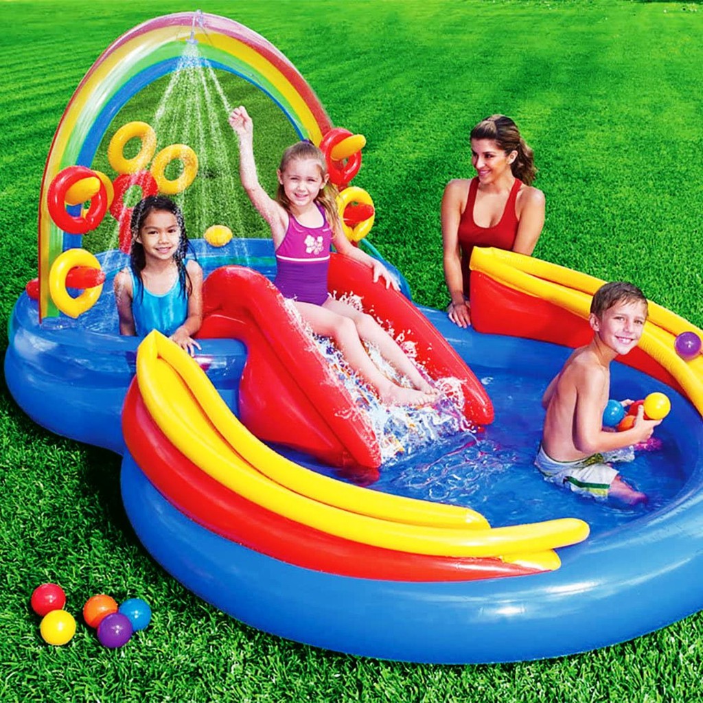 Jual Kolam Renang Mandi Bola Rainbow Ring Play Centre - Intex 57453 ...