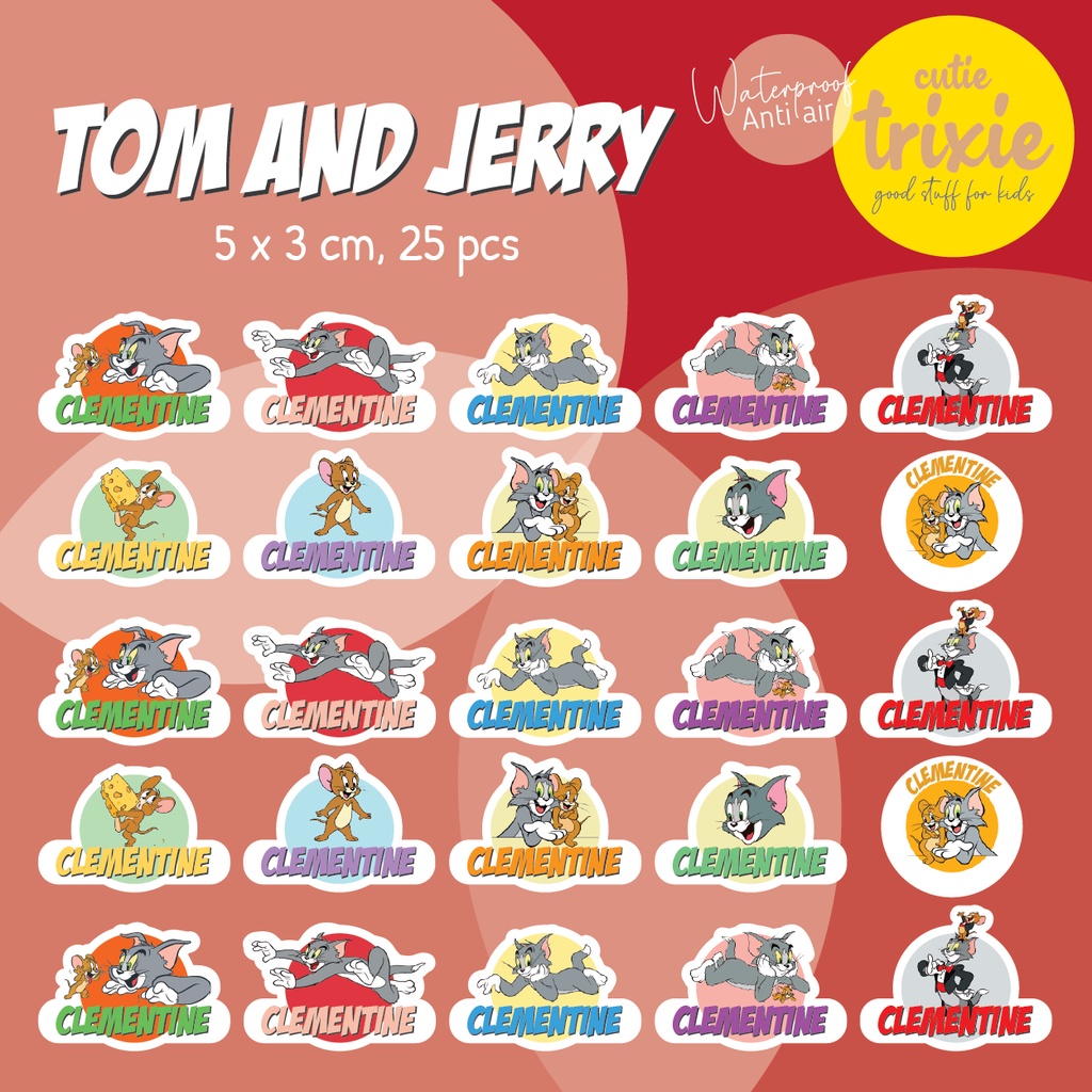Jual Sticker Label Nama Anak TOM and JERRY | Shopee Indonesia