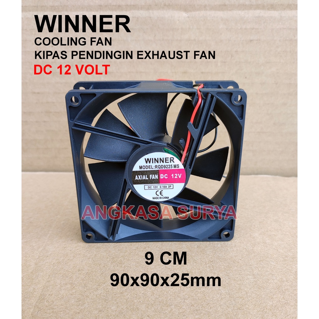 Jual Fan DC 12v 9cm 9x9 12 volt WINNER Cooling Fan Exhaust Fan Kipas12volt 9 cm | Shopee Indonesia