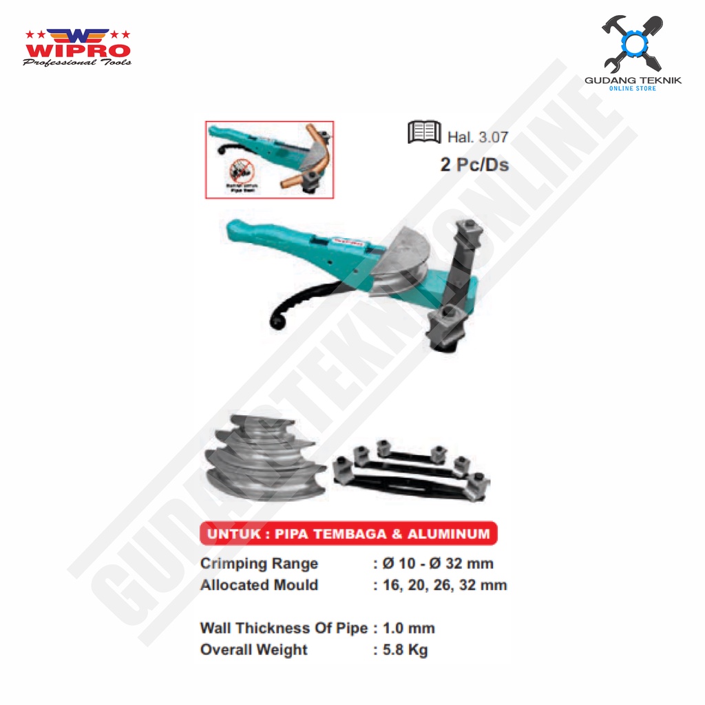 Jual Pipe Bender Bending Manual 10-32 mm WIPRO SWG-32 / Alat Bending ...