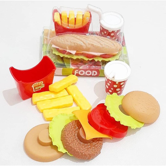 Jual MAINAN BURGER HOTDOG KENTANG GORENG fastfood ALAT dapur masak ...