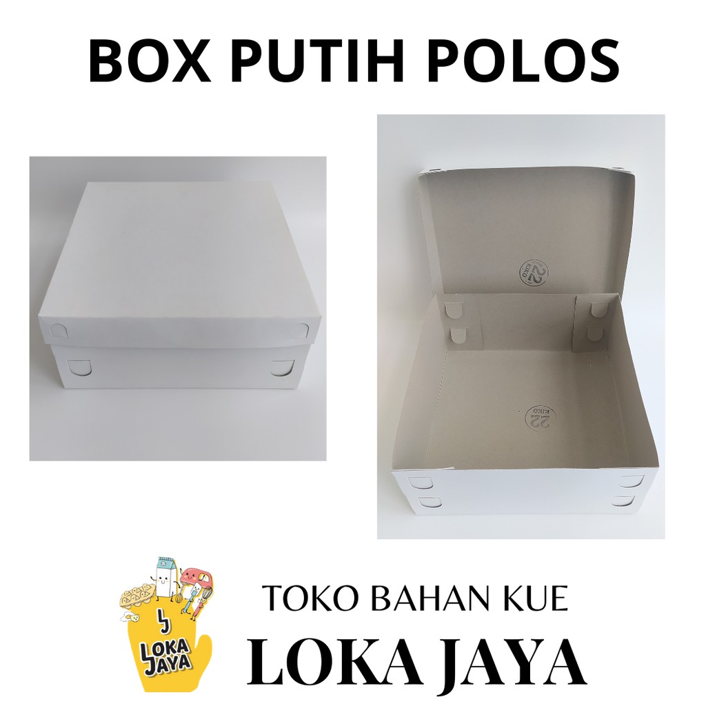 Jual BOX PUTIH POLOS ALL VARIAN UK 18,20,22,24,26,28,30,35 CM | Shopee ...