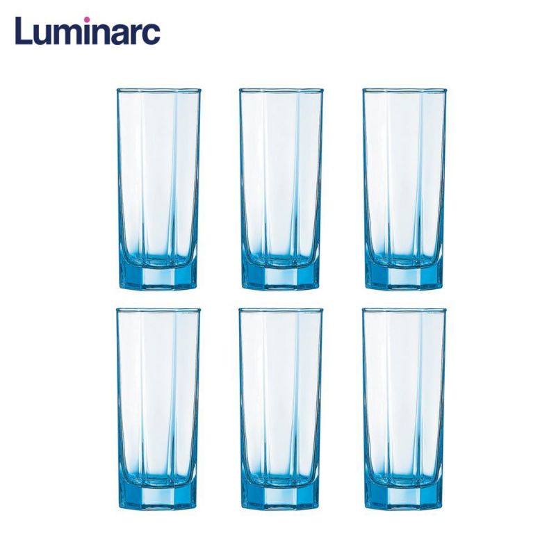 Jual Luminarc Gelas Tumbler High Ball/Tinggi Octime Biru 280ml - 6pcs ...