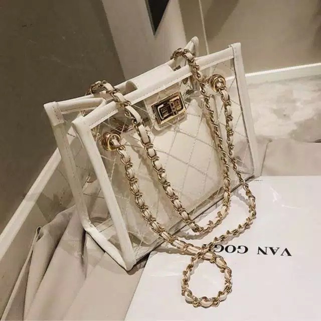 Jual PROMO SALE 10.10 - MIKA BORDIR TAS SELEMPANG WANITA PVC PREMIUM/TAS TRANSPARAN | TAS MIKA ...