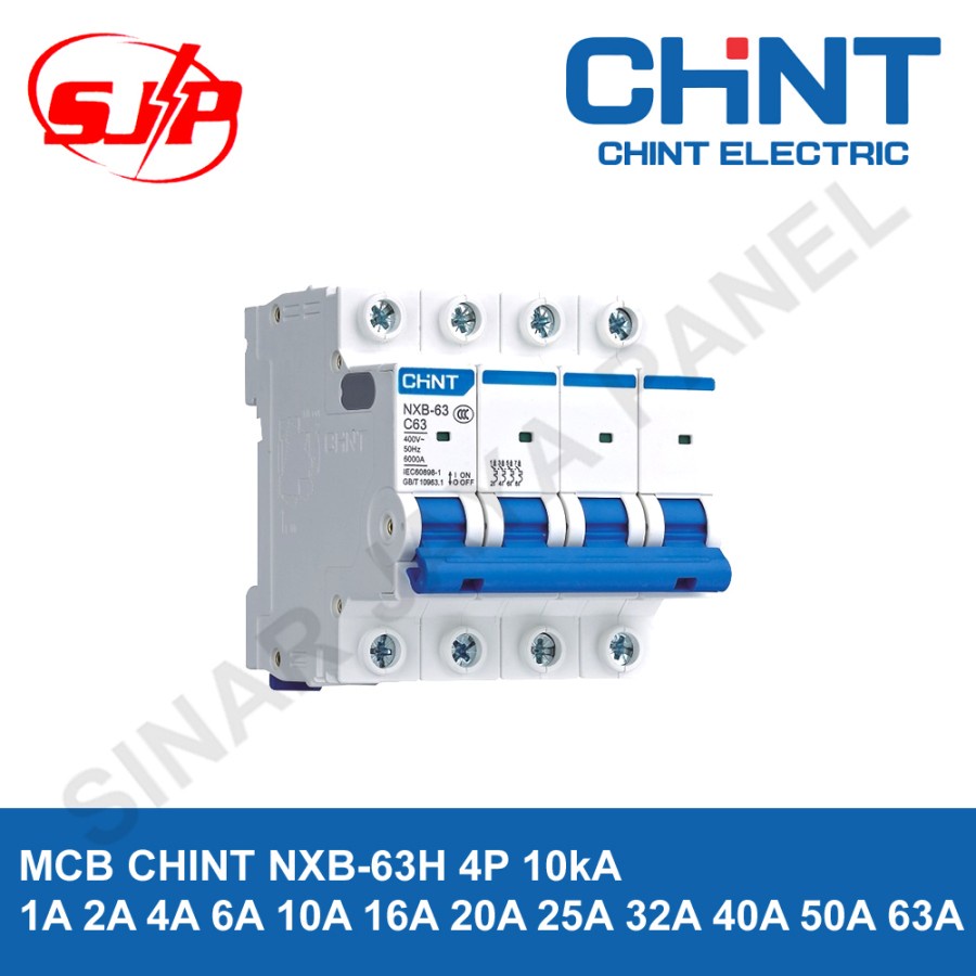 Jual MCB CHINT NXB-63H 4P 10kA 1A 2A 4A 6A 10A 16A 20A 25A 32A 40A 50A ...