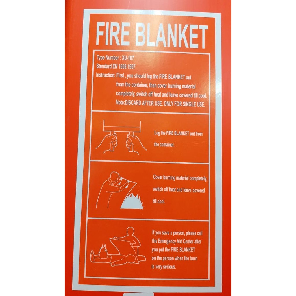 Jual FIREBLANKET SELIMUT PEMADAM API SAFETY 1,2 X 1,8M | Shopee Indonesia