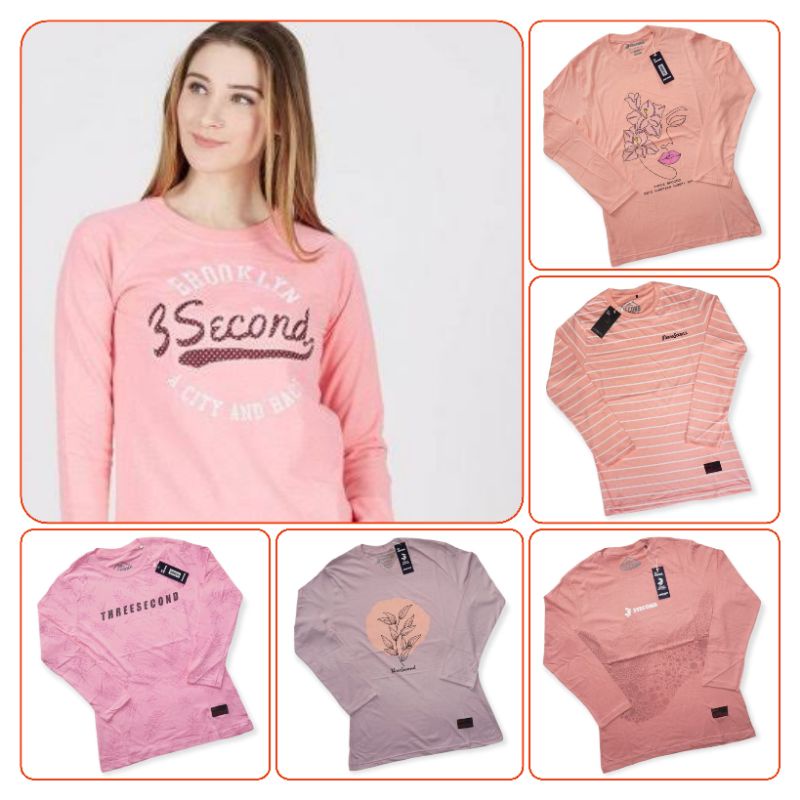 Jual KAOS THREESECOND WANITA LENGAN PANJANG | RAGLAN CEWEK 3SECOND ...