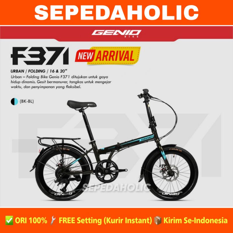 Jual Sepeda Lipat 16 & 20 Inch GENIO F 371 Boncengan Rem Cakram 7 Speed ...
