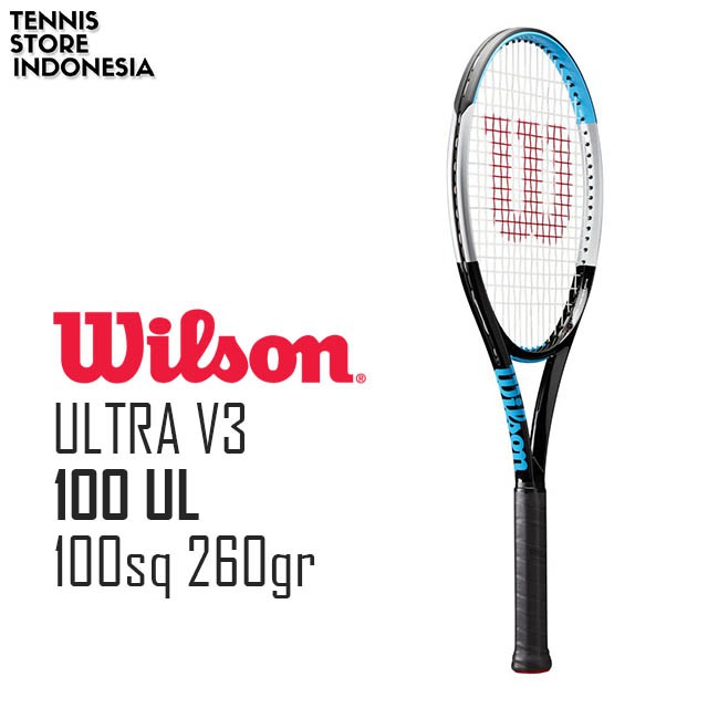 Jual Raket Tennis Wilson Ultra v3 100UL 100sq/260gr Original | Shopee ...