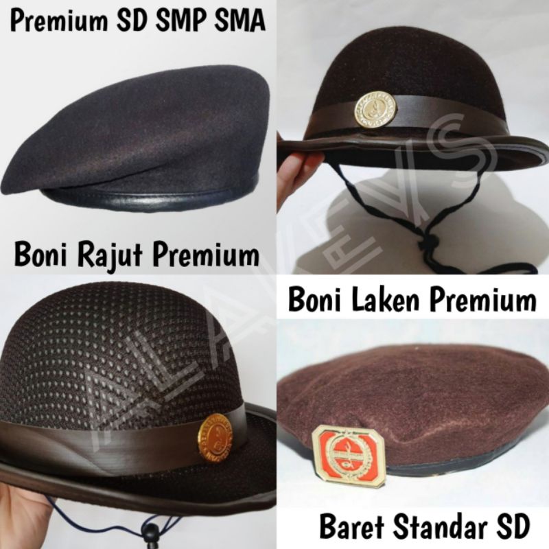 Jual Topi Baret Boni Pramuka Sekolah SD SMP SMA SMK MI MTS MA | Shopee ...