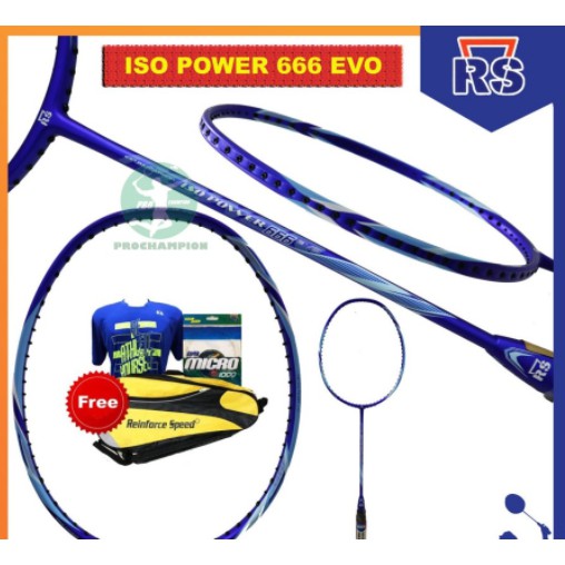 Jual PAKET TAS GRIP SENAR - RAKET BADMINTON RS ISO POWER 666 EVO ORIGINAL | Shopee Indonesia