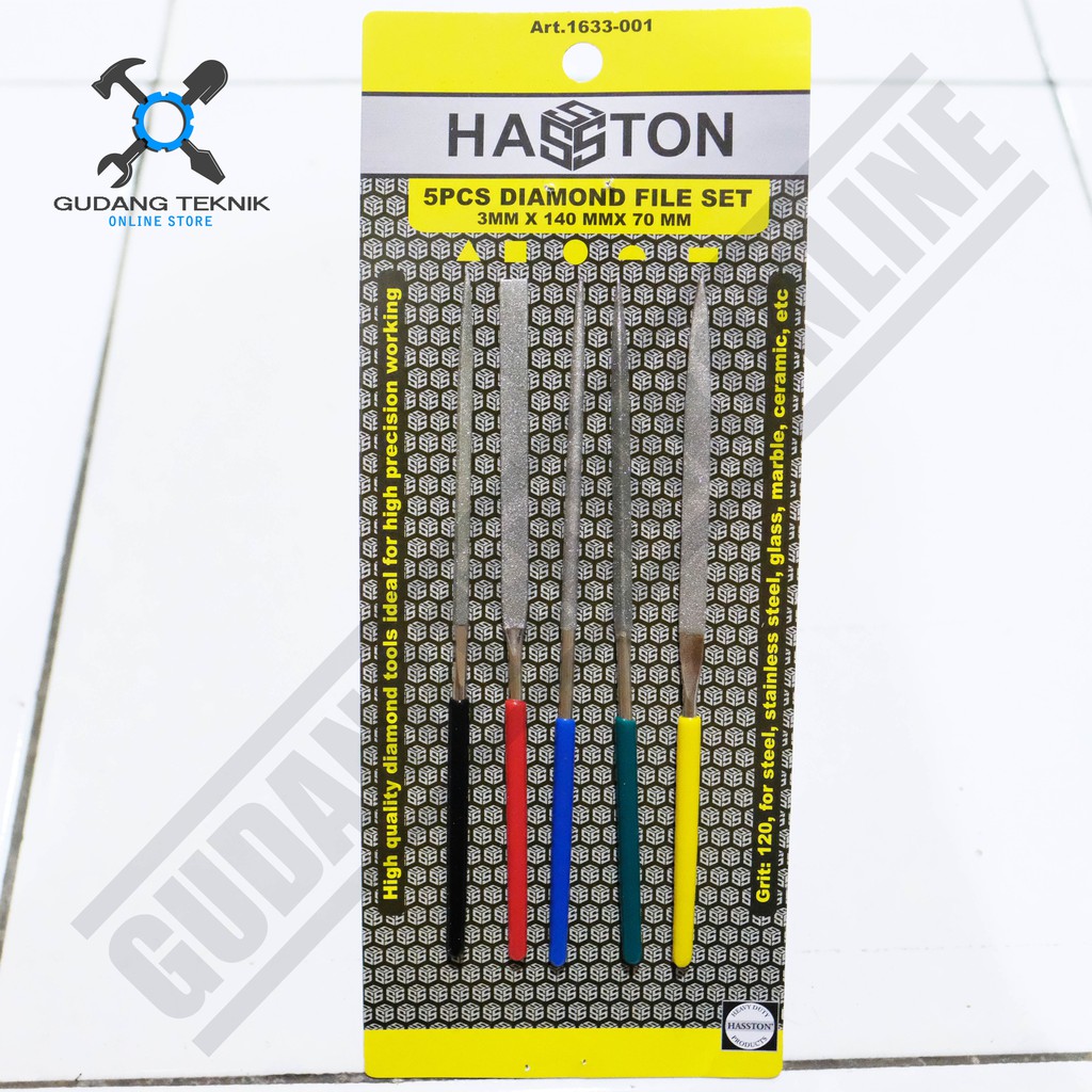 Jual Kikir Diamond File 1 SET 5pcs HASSTON PROHEX / Kikir Intan Emas 5 ...