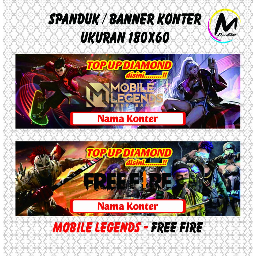 Jual Spanduk Topup Game Banner Konter - Ukuran 180x60 Cm | Shopee Indonesia
