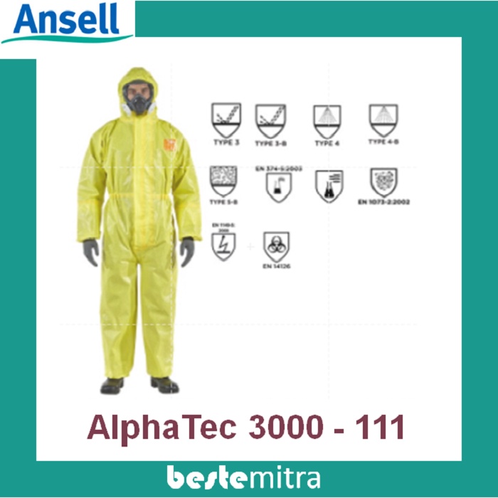 Jual Microchem Alphatec 3000 Ansell Coverall Baju Pelindung | Shopee ...