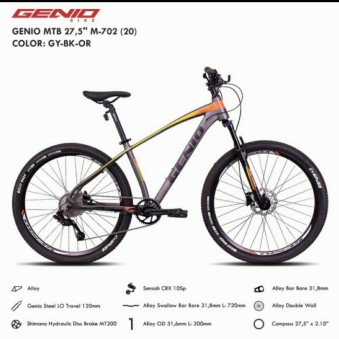 Jual Sepeda Gunung MTB Genio M702 Alloy 27,5 Inch | Shopee Indonesia