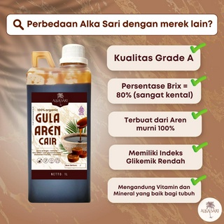 Jual Gula Aren Cair / Syrup Palm Sugar Organik Alka Sari 1 Liter ...