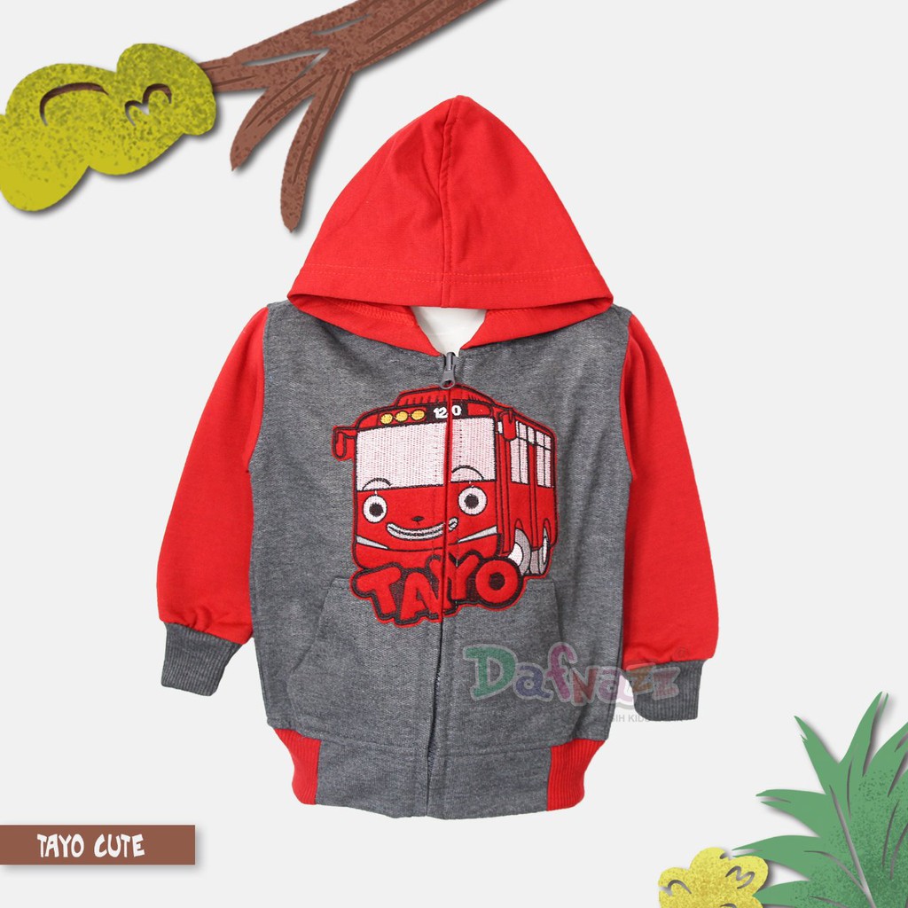 Jual Jaket Anak Tayo Bus Cute Abu Merah | Shopee Indonesia