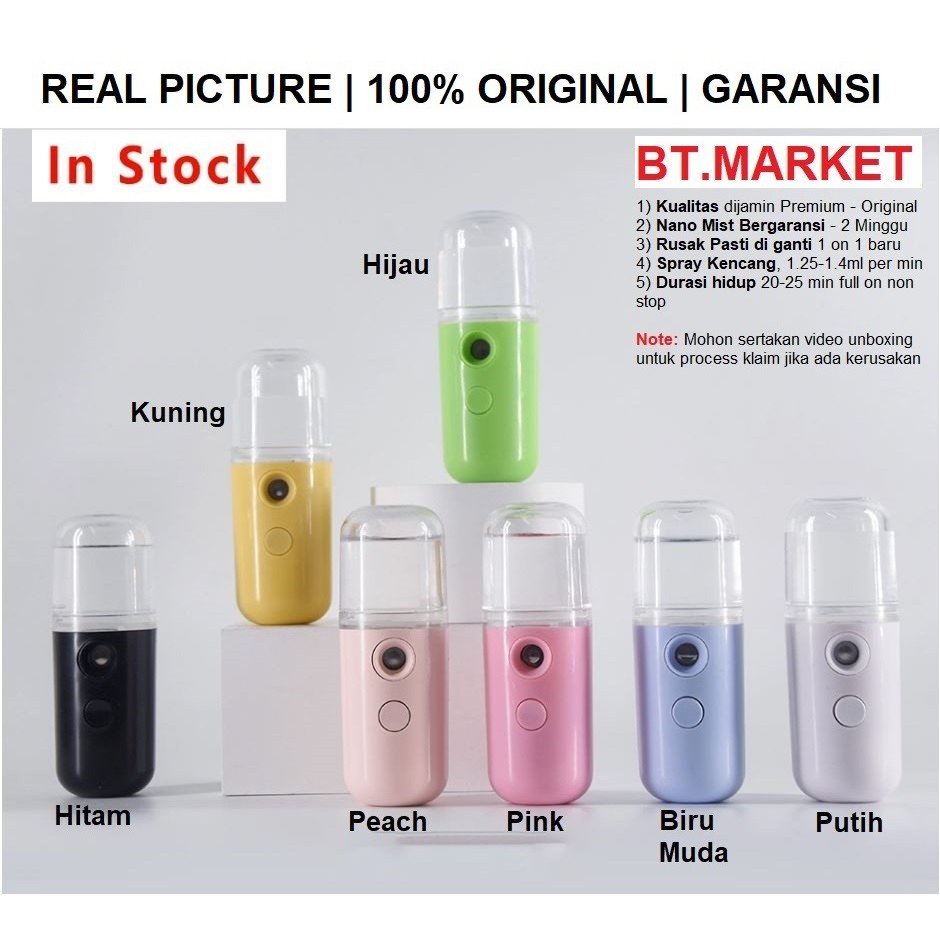 Jual [ORIGINAL/OEM] Mini Nano Mist Sprayer, Mini Facial Humidifier Untuk Wajah Dan Disinfektan ...