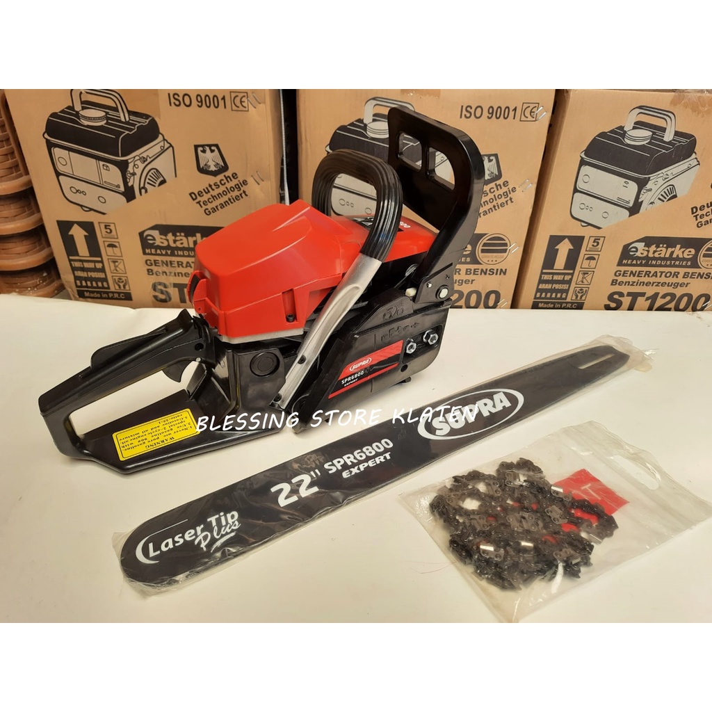 Jual MESIN GERGAJI KAYU / CHAINSAW 22 INCH / LASER BAJA SUPRA SPR6800 ...