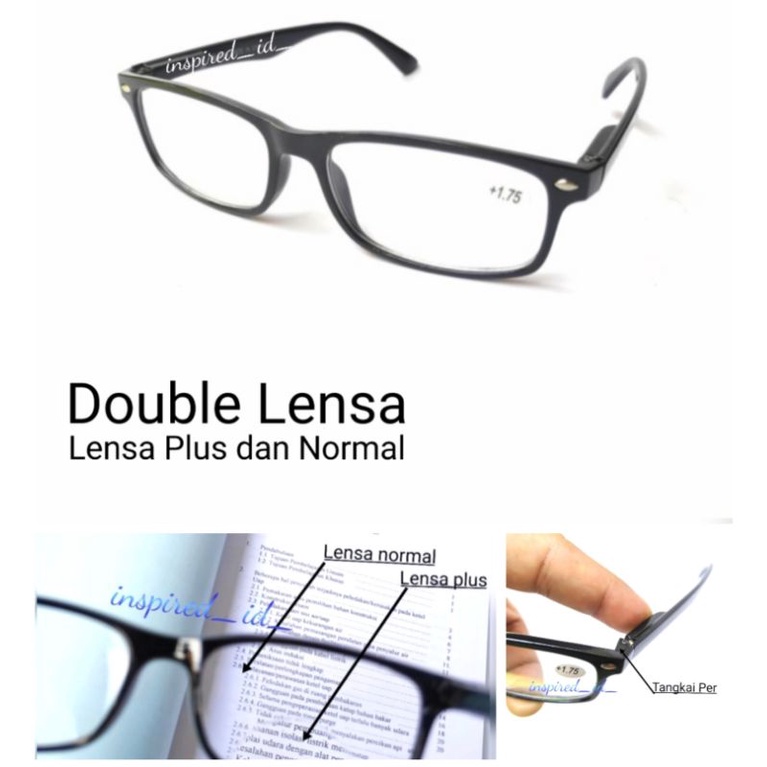 Jual Kacamata double lensa Lensa Plus dan Lensa Normal | Shopee Indonesia
