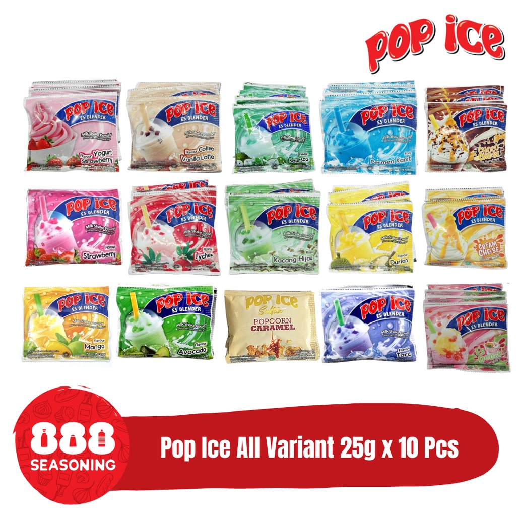 Jual POP ICE BLENDER ALL VARIANT 25g 10 SACHET 1 RENCENG | Shopee Indonesia
