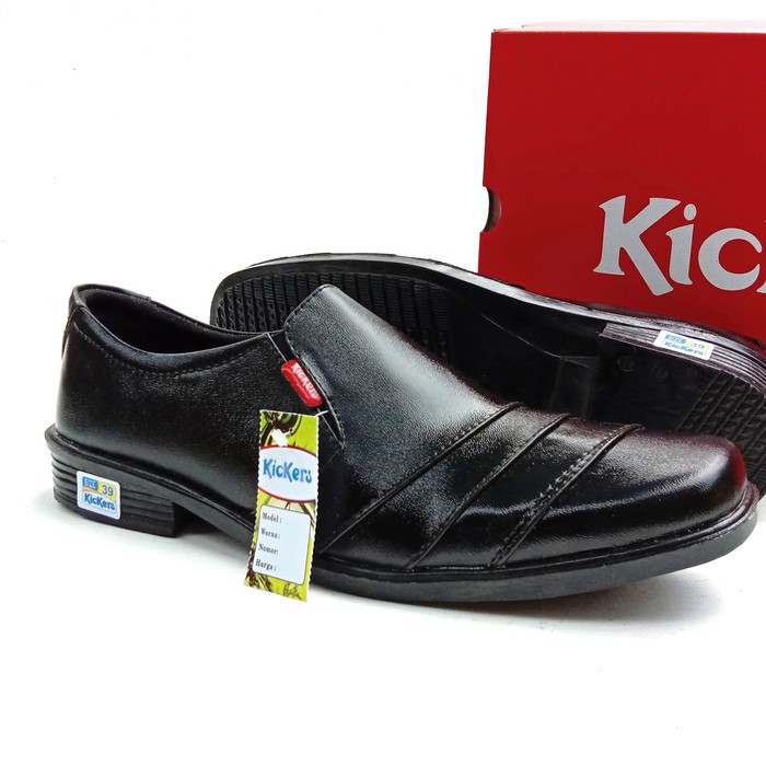 Jual SEPATU KERJA PANTOFEL MURAH BANGET PRIA ELASTIS HITAM GILAP PLIPIT ...