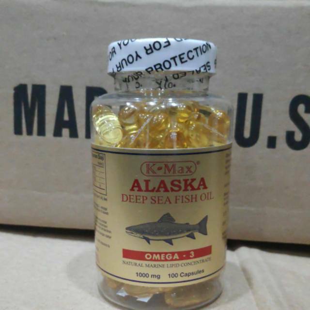 Jual K Max Alaska Deep Sea Fish Oil Minyak Ikan 1000 Mg 100 Capsules ...