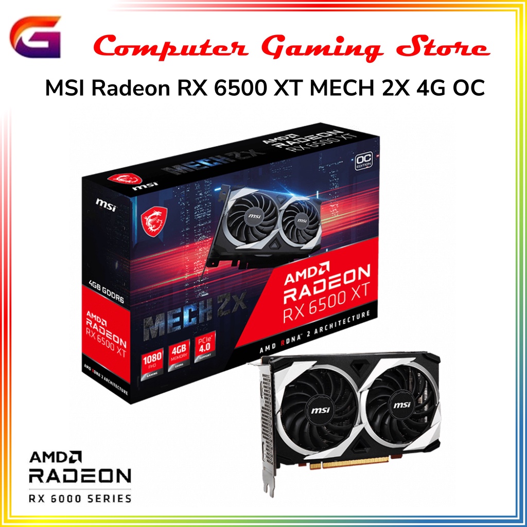 Jual MSI Radeon RX 6500 XT MECH 2X 4G OC GDDR6 - VGA Card | Shopee ...