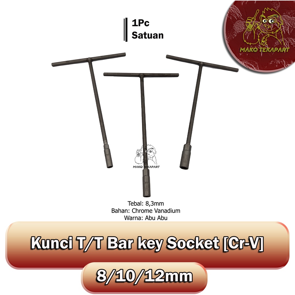 Jual Kunci T Abu-abu 8/10/12mm Cr-V [SATUAN] | Shopee Indonesia