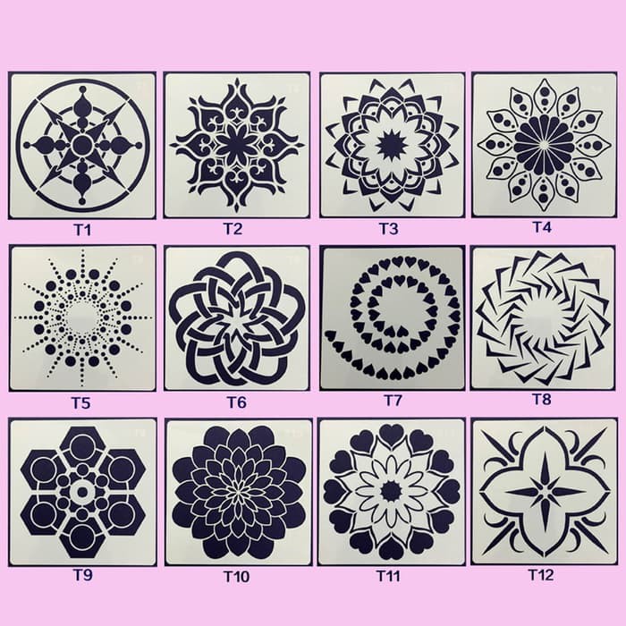 Jual Plastic Stencil - Stensil Dekorasi Motif_MANDALA02 | Shopee Indonesia