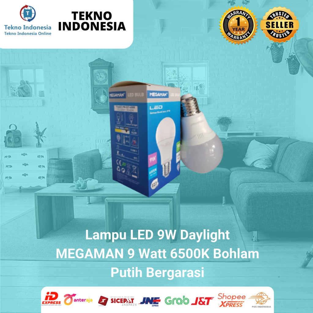 Jual Lampu LED 9W Daylight MEGAMAN 9 Watt 6500K Bohlam Putih Bergaransi | Shopee Indonesia