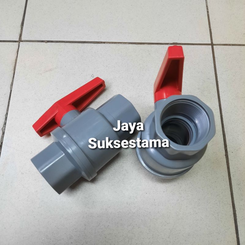 Jual BALL VALVE PVC DRAT 2 1/2" INCH THREAD | Shopee Indonesia