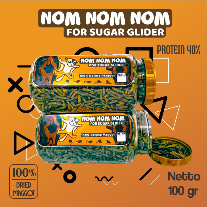 Jual Pakan Makanan Sugar Glider Nom Nom Nom (Maggot BSF Kering ...