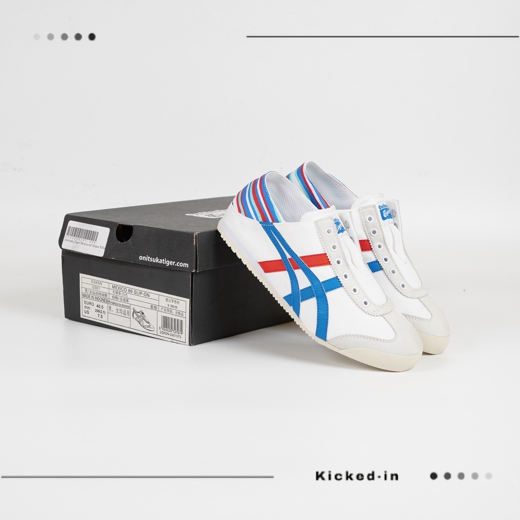 Jual Sepatu Onitsuka Tiger Slip On Mexico 66 Paraty White Blue | Shopee Indonesia