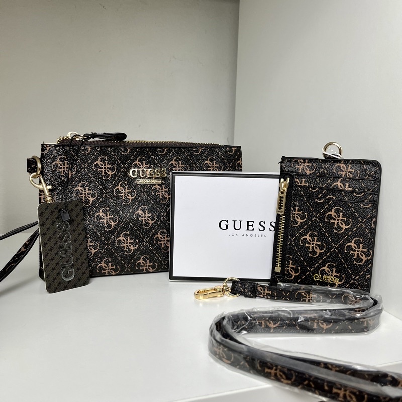 Jual (COD) ID CARD Guess slide Zip Lanyard | CardHolder | Nametag ...