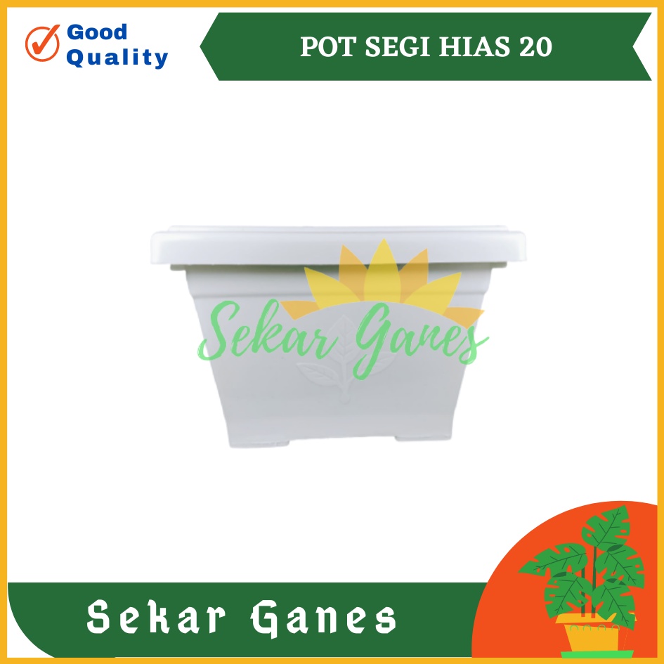 Jual POT KOTAK SEGI HIAS 25 / SEGI PANDA 25 PUTIH | VAS BUNGA PLASTIK ...
