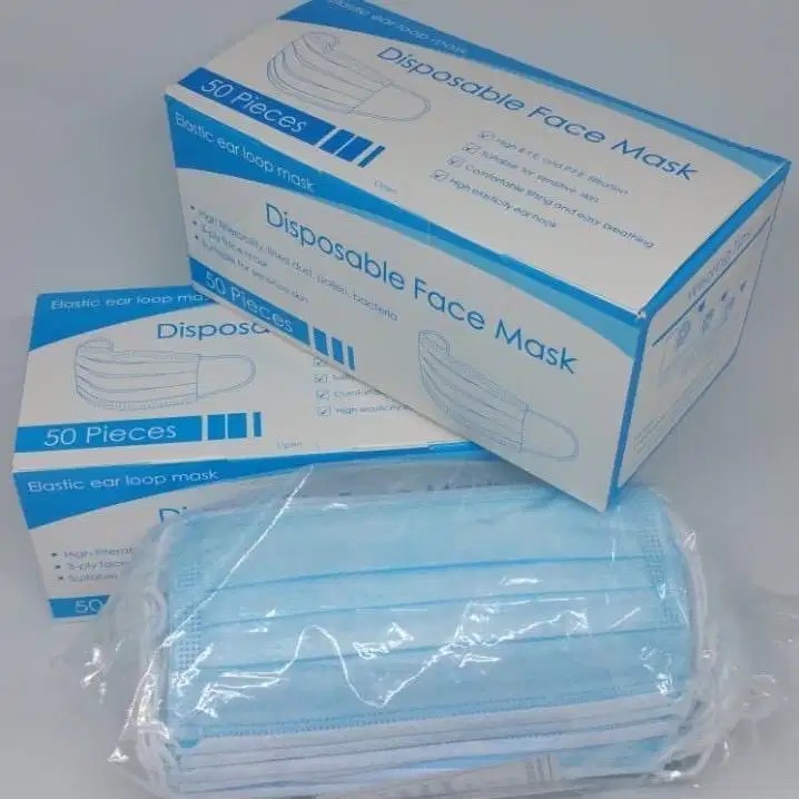 Jual Masker 3 ply disposable mask masker 3 lapis Isi 50 pcs varian ...