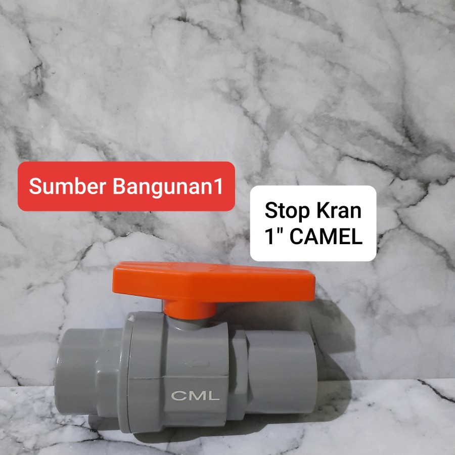 Jual Stop Kran plastik 1" ball valve stopkran pipa camel | Shopee Indonesia