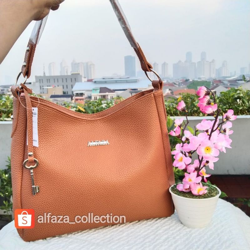 Jual ALFAZA TAS Wanita Selempang Hobo Polos Papirut ukuran P32cmxT25cmxL11cm | Shopee Indonesia