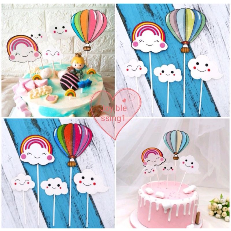 Jual TOPPER CAKE BALON UDARA /TOPPER AWAN PER SET | Shopee Indonesia