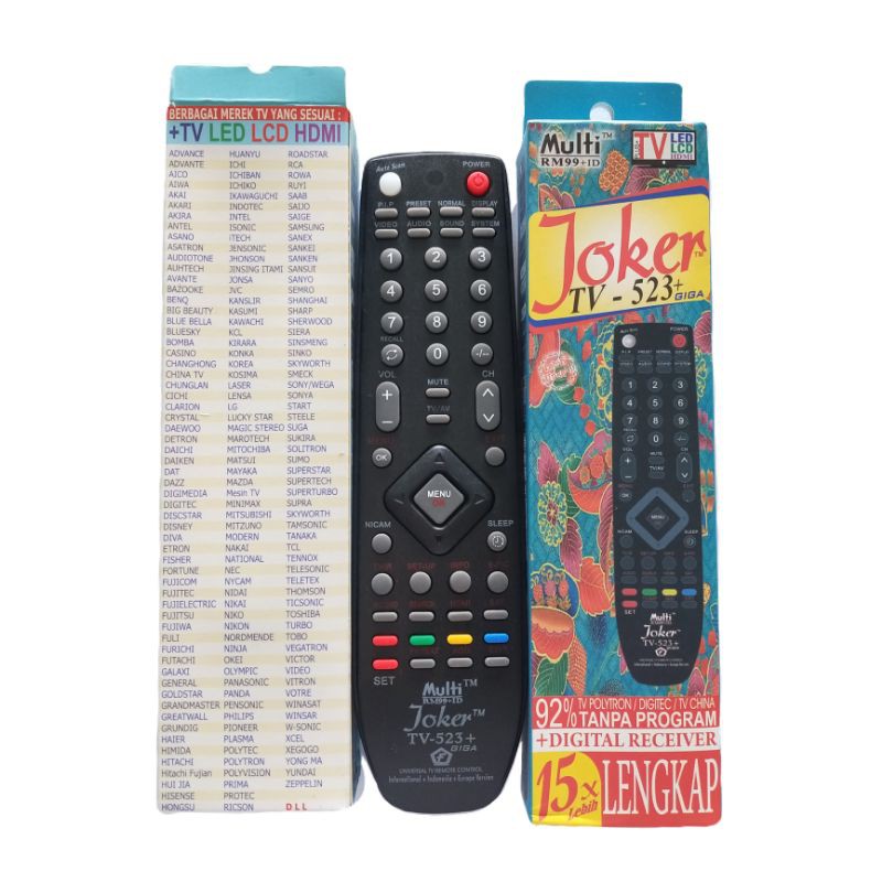 Jual REMOT TV REMOTE JOKER UNIVERSAL FOR LED LCD HDMI POLYTRON DIGITEC TANPA PROGRAM SETTING ...