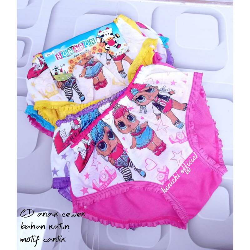 Jual GROSIR 12 PCS ( 1 LUSIN ) CELANA DALAM ANAK CEWEK MOTIF CANTIK ...